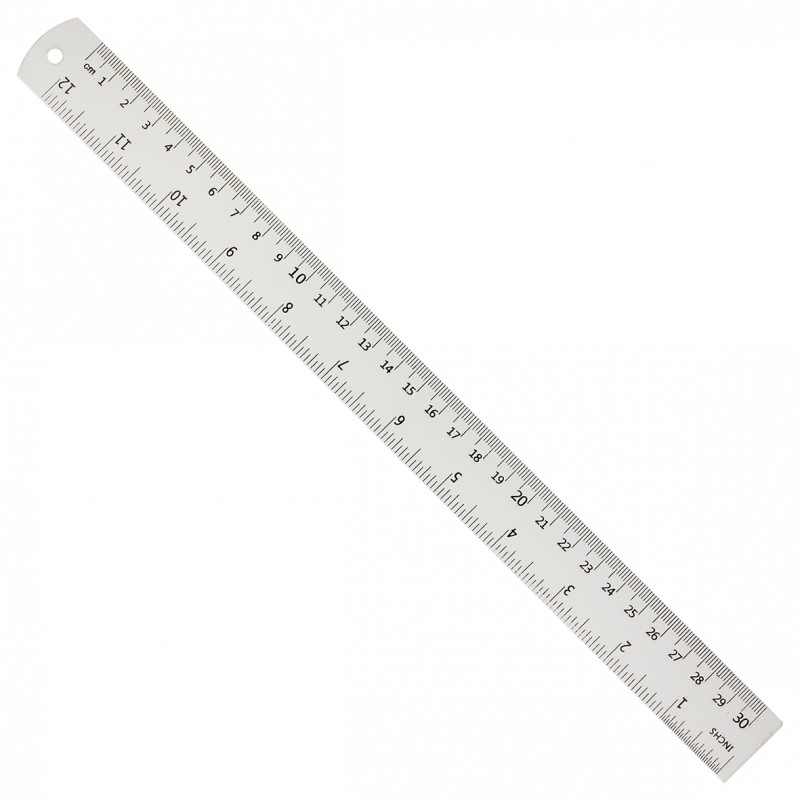 Extra Thin 30cm Aluminium Ruler With Centimeters And Inches